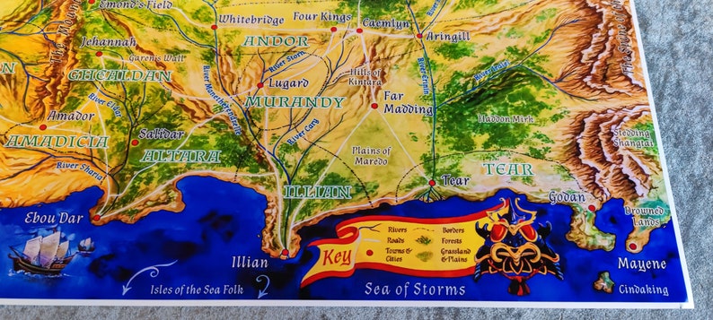 High Quality Map of the Westlands the Wheel of Time World by Robert ...