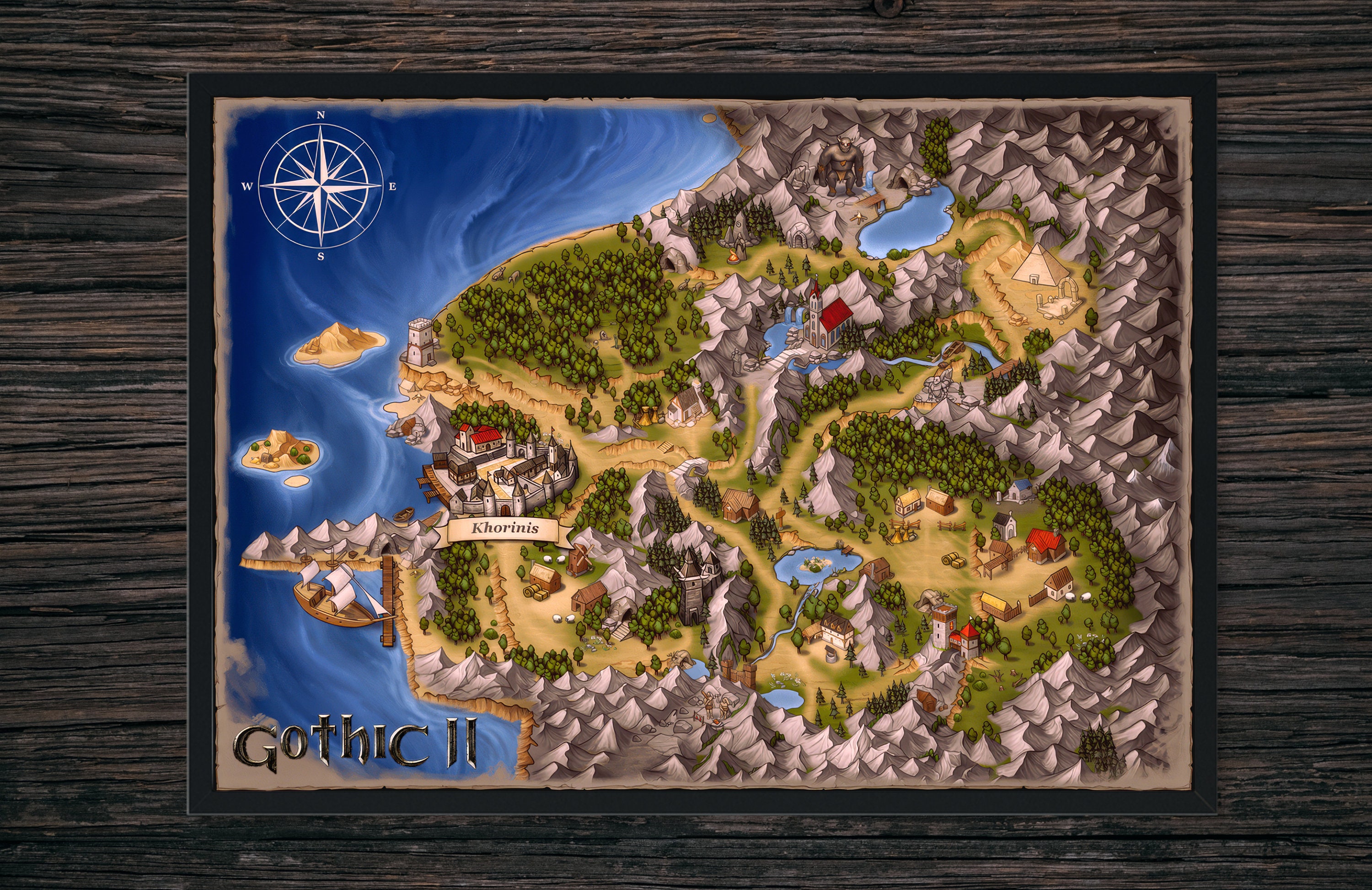 Stunning Fanart Map of Khorinis – From Gothic 2 RPG – Vivid & Colorful ...