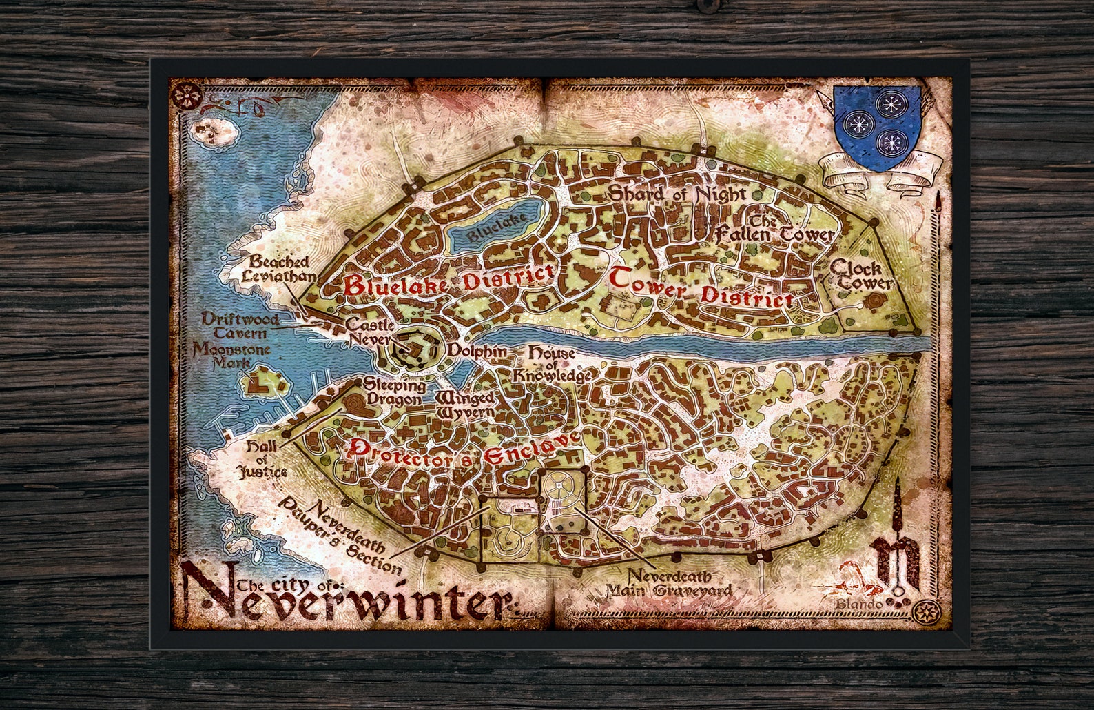 Neverwinter City Map – Inspired by Neverwinter Online - Etsy