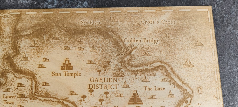 Laser Engraved Map of Lasania kingdom of Solis From Blood and Ash ...