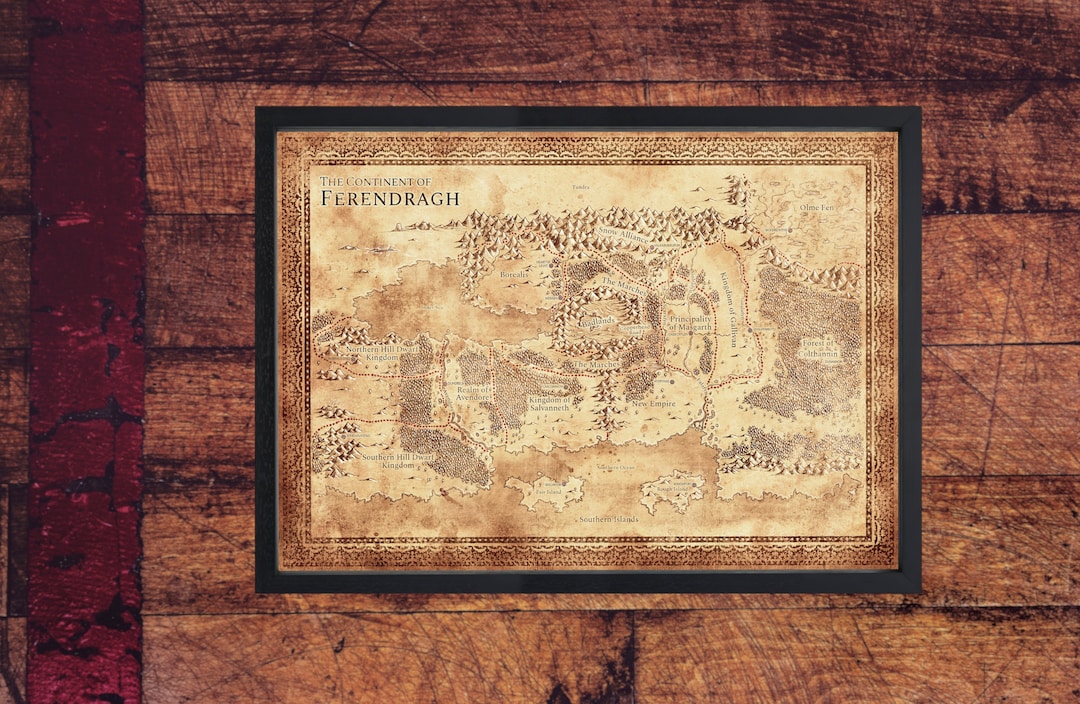 High Quality Map of Ferendragh From Solasta: Crown of the Magister - Etsy