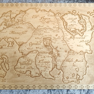 Laser Engraved Map of Tamriel From the Elder Scrolls Online - Etsy