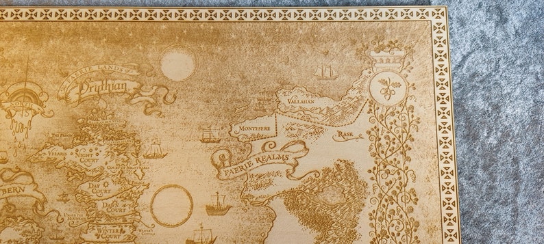 ACOTAR World Laser Engraved Map From the Court of Thorns and Roses ...