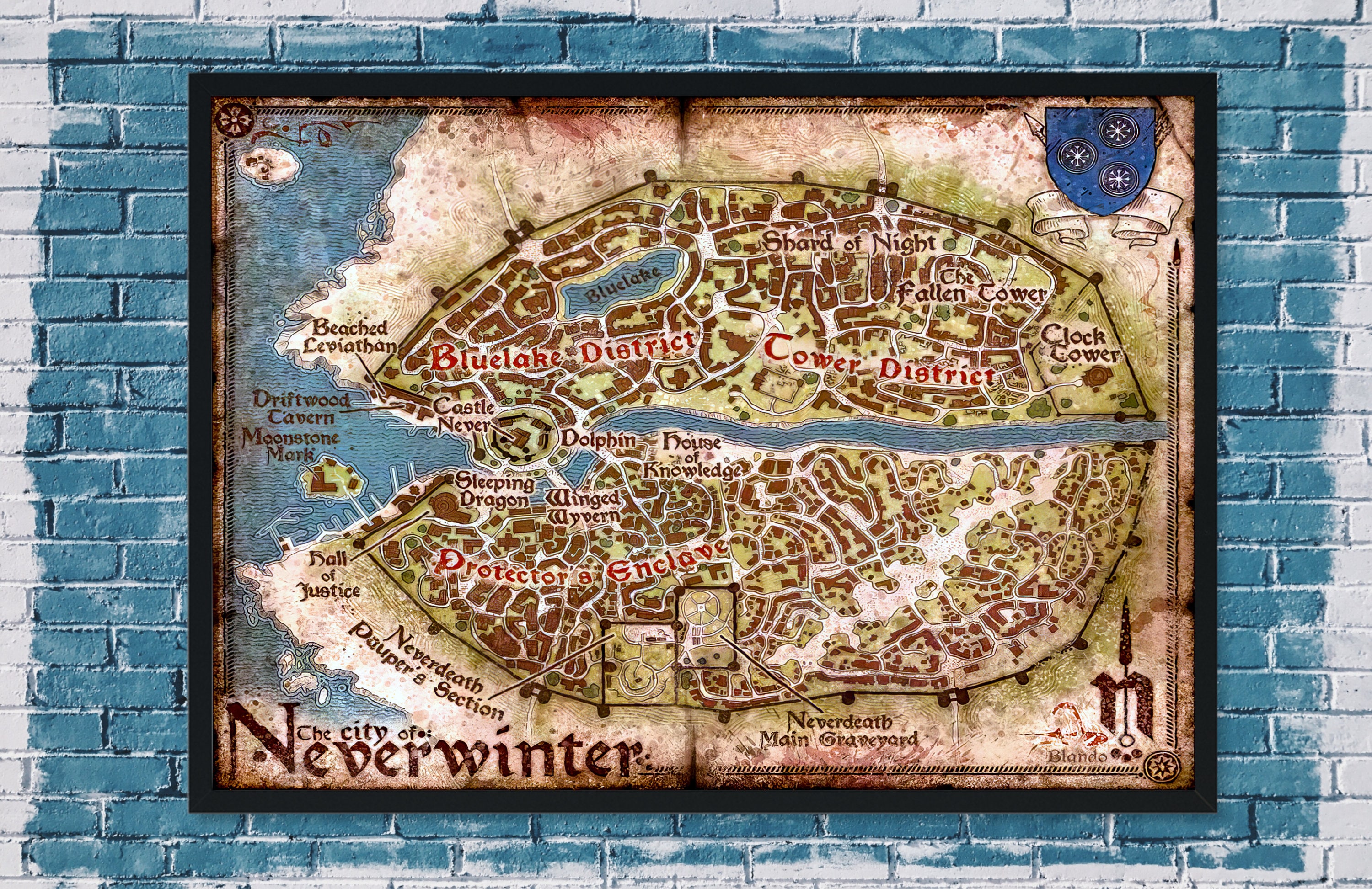 Neverwinter City Map – Inspired by Neverwinter Online - Etsy