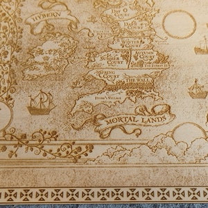 ACOTAR World Laser Engraved Map From the Court of Thorns and Roses ...