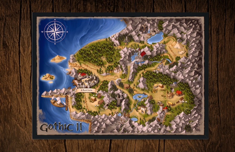 Stunning Fanart Map of Khorinis – From Gothic 2 RPG – Vivid & Colorful ...