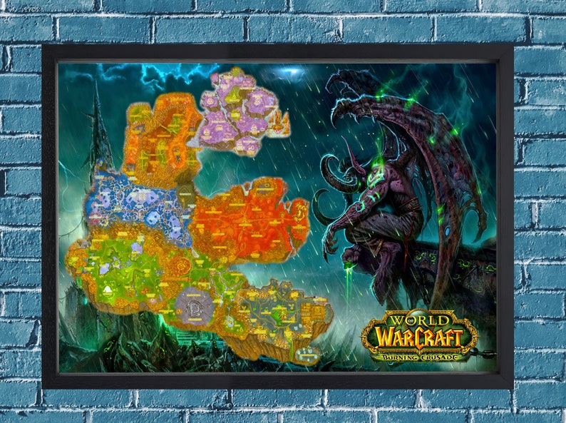 Outlands Map From the Burning Crusade Expansion of World of Warcraft ...