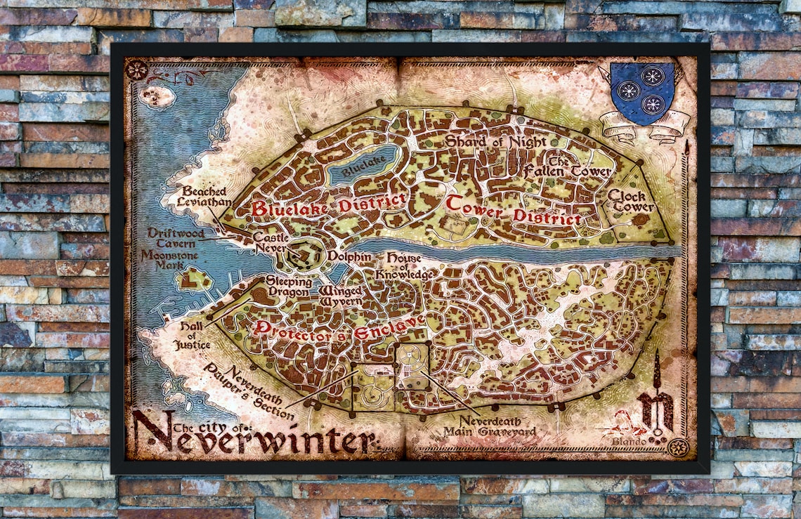 Neverwinter City Map – Inspired by Neverwinter Online - Etsy