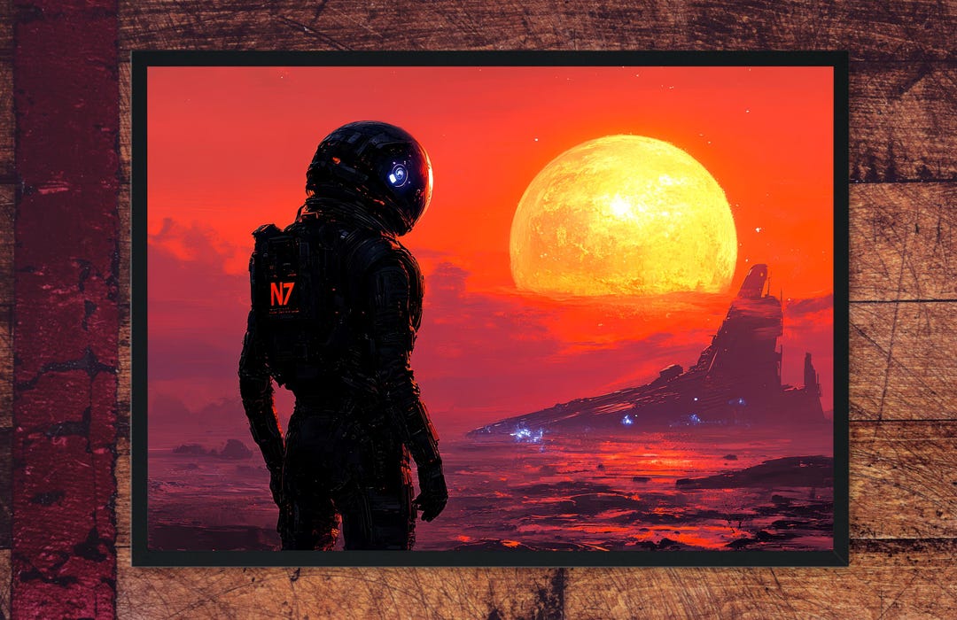 Mass Effect Inspired N7 Hero Poster V5| Sci-fi Wall Art | Gaming Decor ...