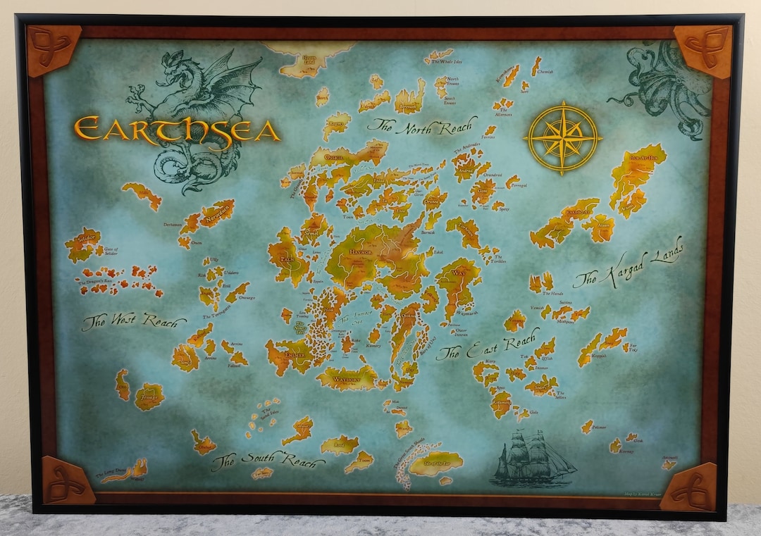 Earthsea World High Quality Map From Fantasy by Ursula K. Le Guin - Etsy