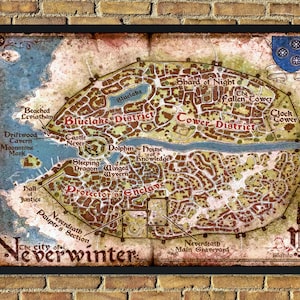 Neverwinter City Map – Inspired by Neverwinter Online - Etsy