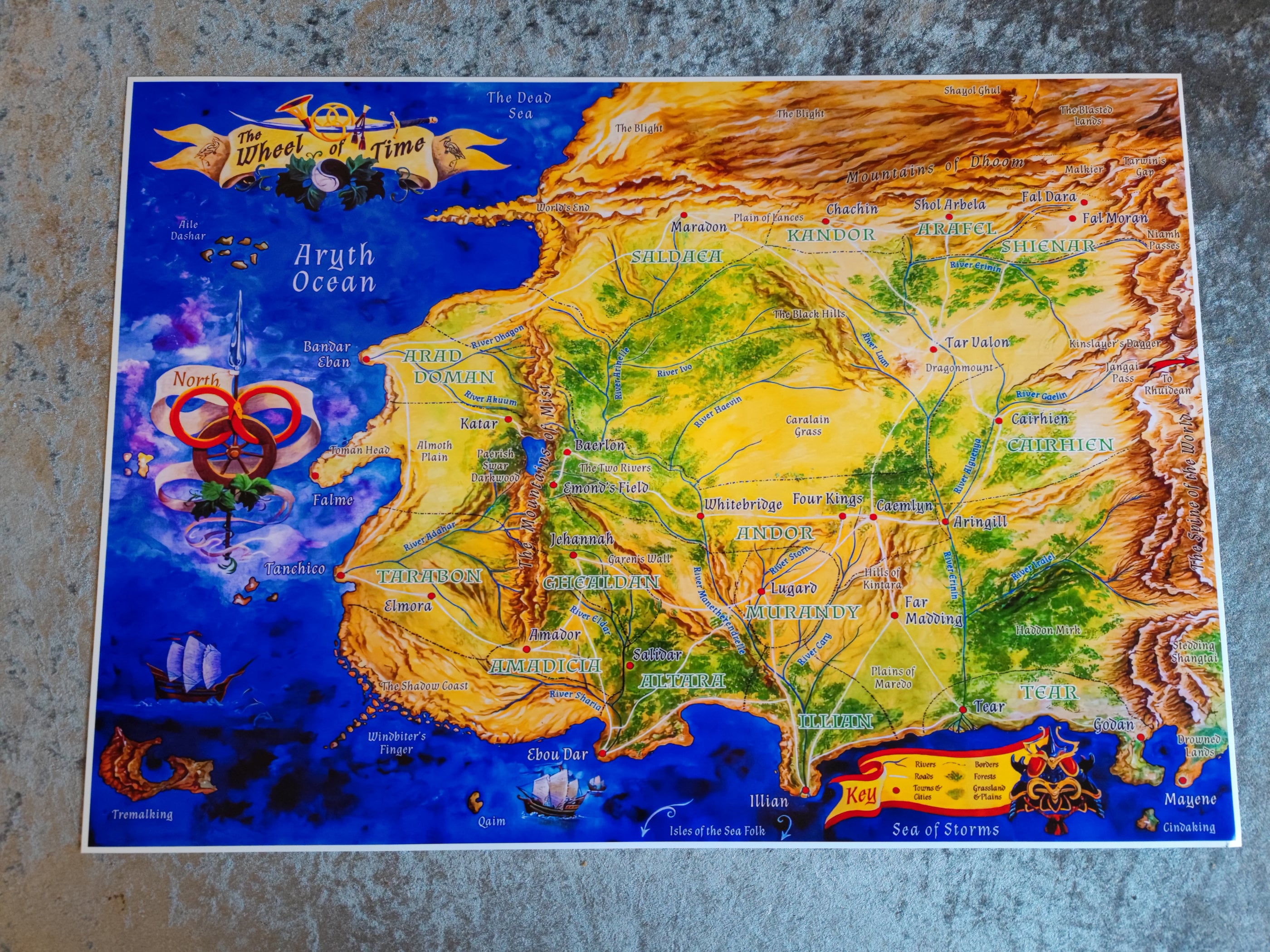 High Quality Map of the Westlands the Wheel of Time World by Robert ...