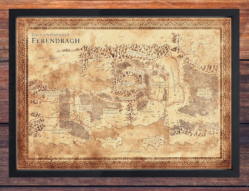 High Quality Map of Ferendragh From Solasta: Crown of the Magister - Etsy