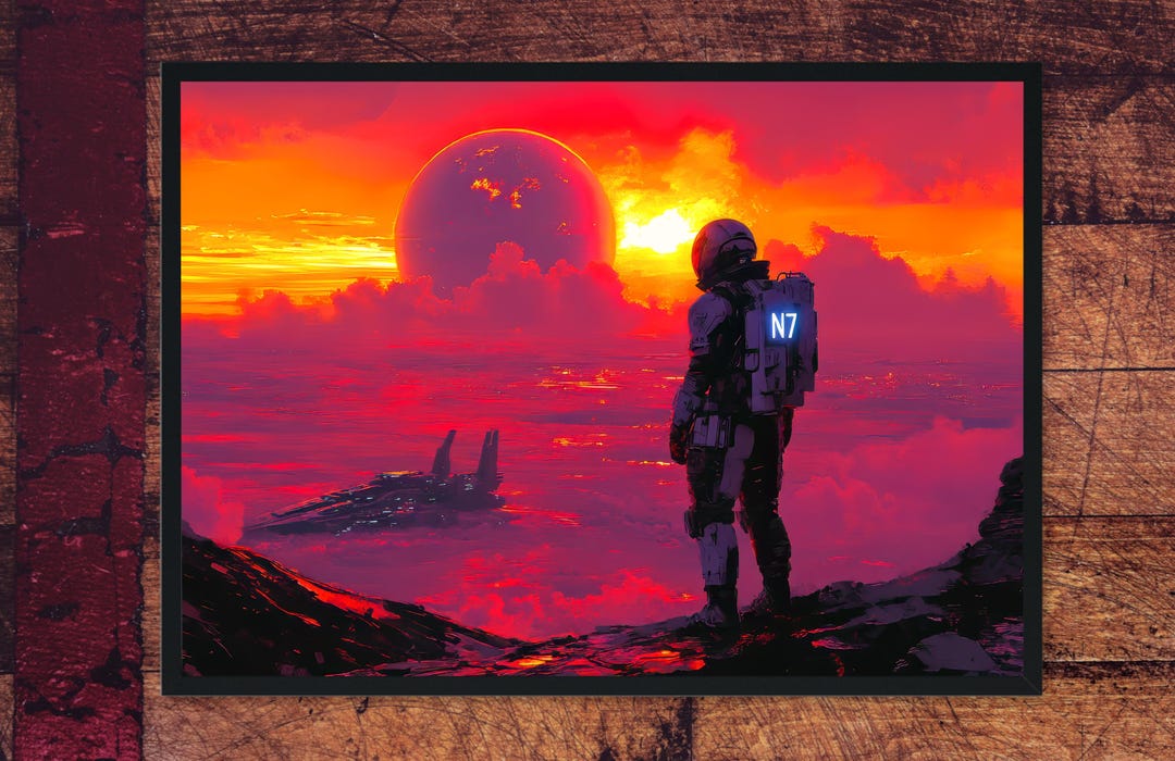 Mass Effect Inspired N7 Hero Poster V3| Sci-fi Wall Art | Gaming Decor ...