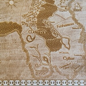 Erilea Laser Engraved World Map From the Thorne of Glass Series Written ...