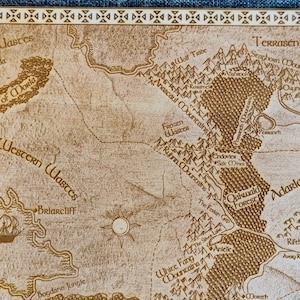 Erilea Laser Engraved World Map From the Thorne of Glass Series Written ...