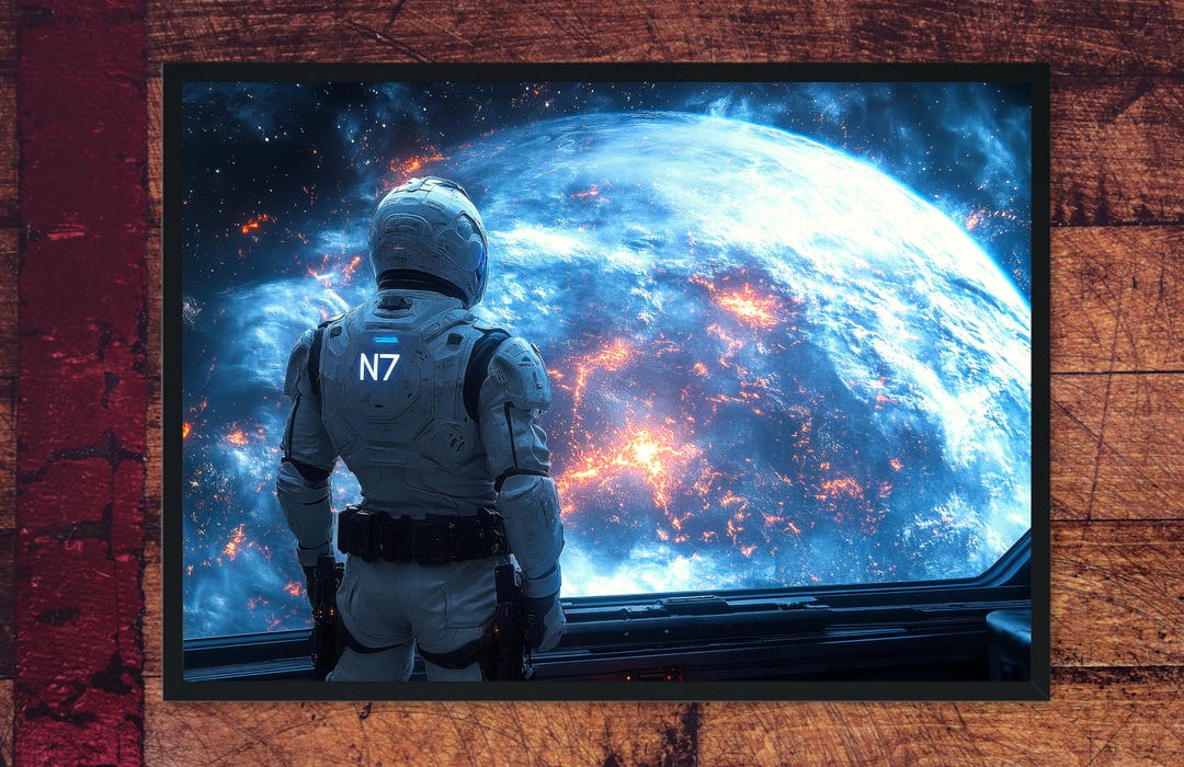 Mass Effect Inspired N7 Hero Poster V13| Sci-fi Wall Art | Gaming Decor ...