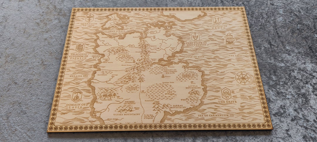 The Priory of the Orange Tree Laser Engraved Map Written by Samantha ...
