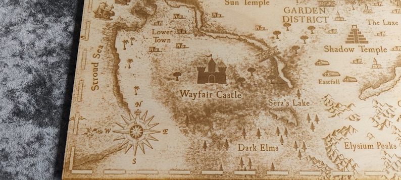Laser Engraved Map of Lasania kingdom of Solis From Blood and Ash ...