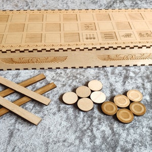 Senet, Ancient Egyptian Board Game, Handmade From Laser Engraved Wood ...