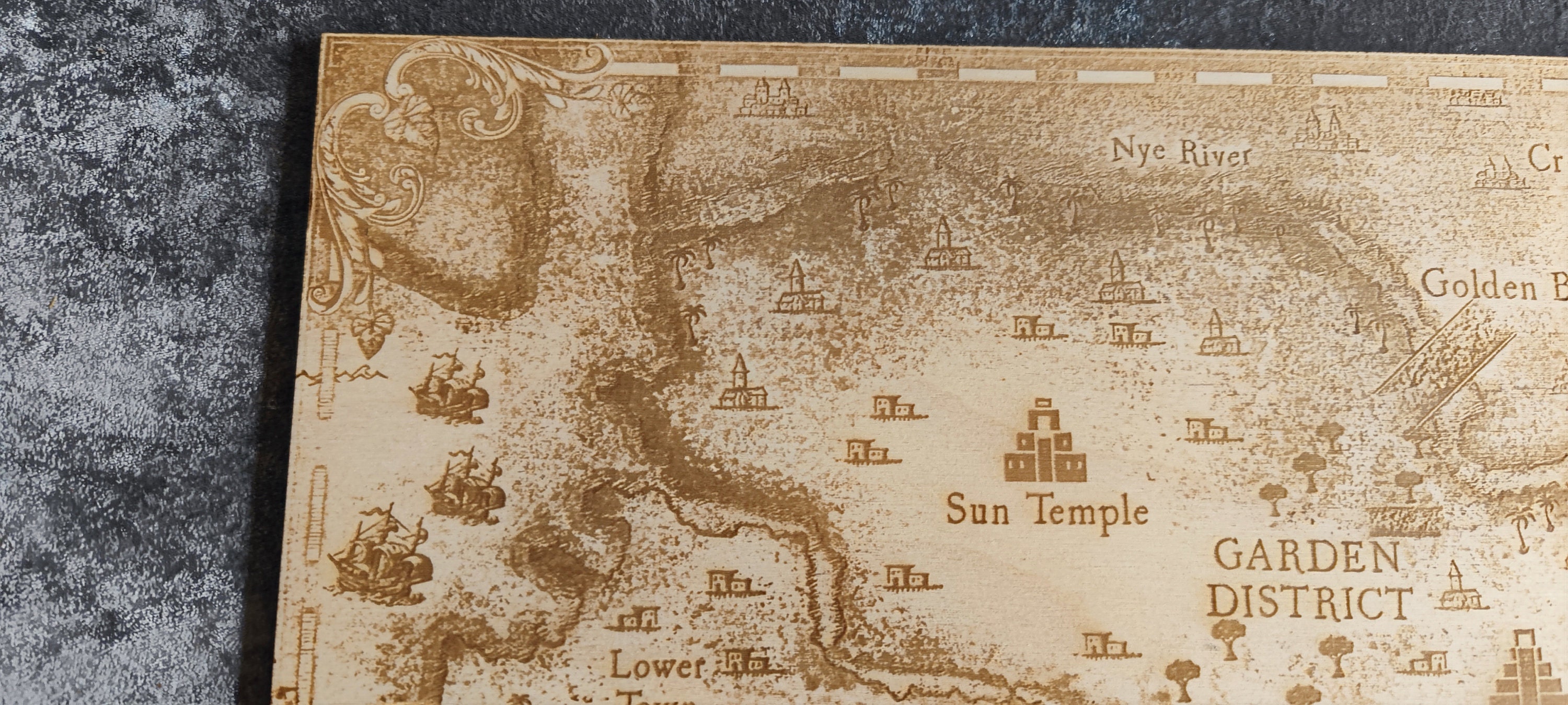 Laser Engraved Map of Lasania kingdom of Solis From Blood and Ash ...