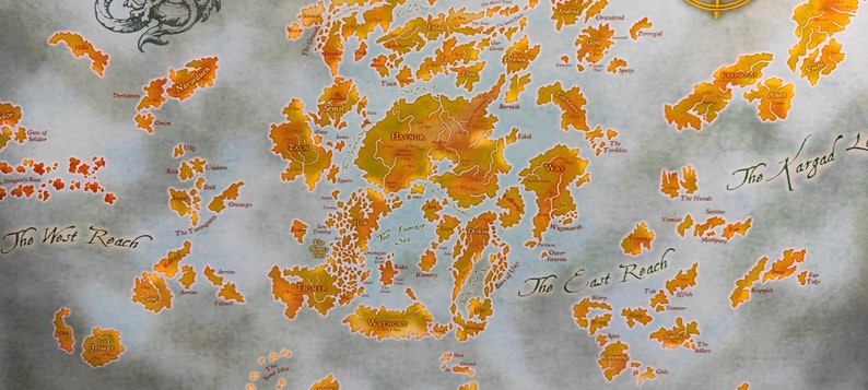 Earthsea World High Quality Map From Fantasy by Ursula K. Le Guin - Etsy