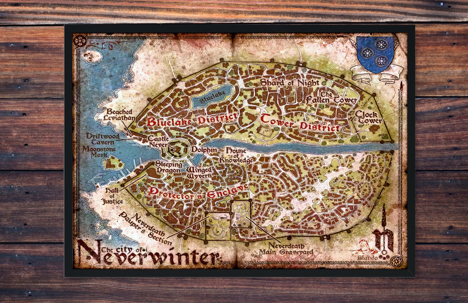 Neverwinter City Map – Inspired by Neverwinter Online - Etsy
