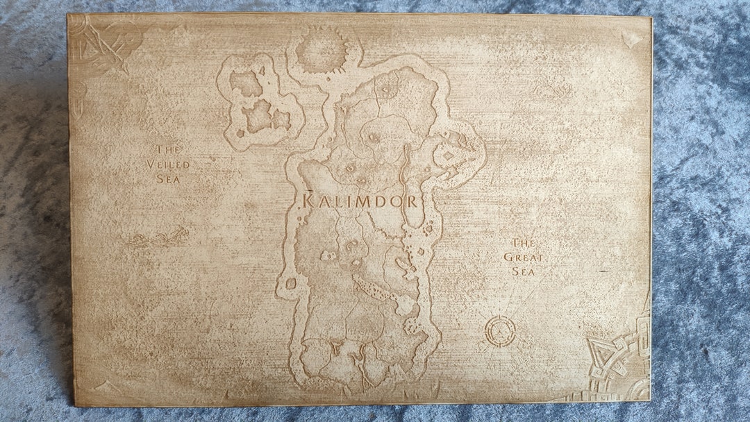 Laser Engraved Map of Kalimdor From World of Warcraft - Etsy