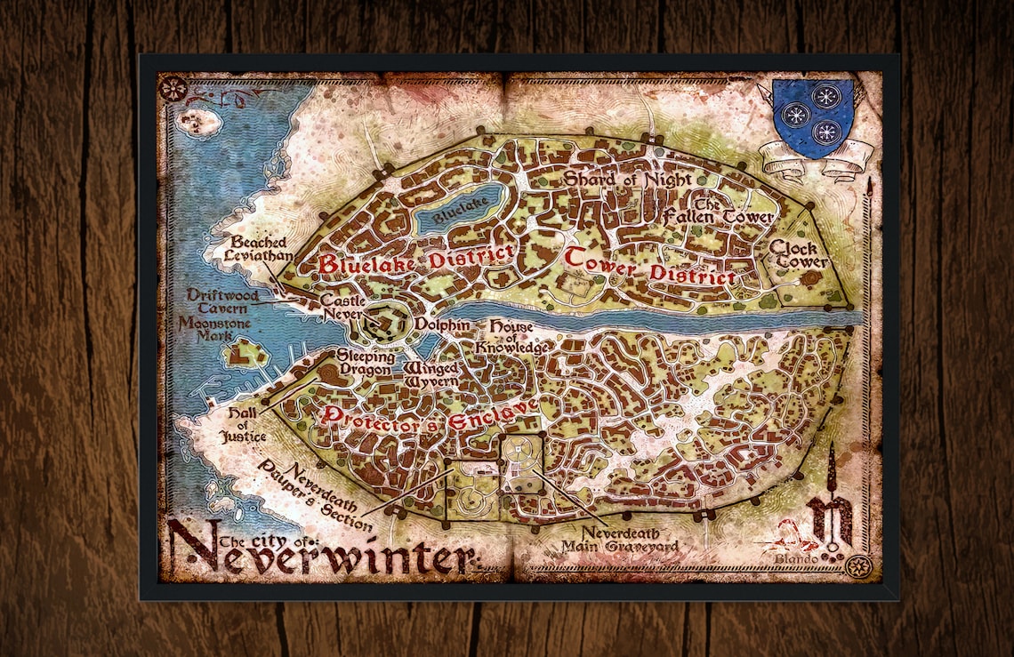 Neverwinter City Map – Inspired by Neverwinter Online - Etsy