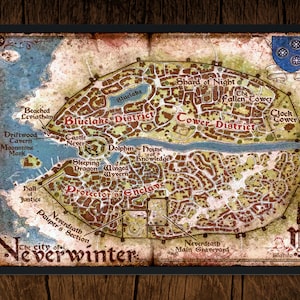 Neverwinter City Map – Inspired by Neverwinter Online - Etsy