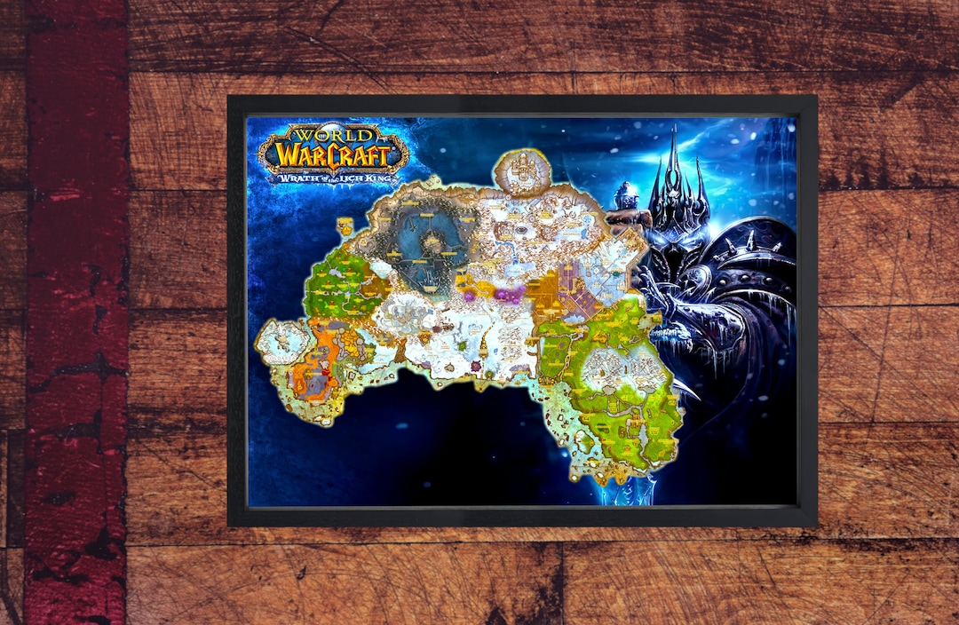 High Quality Poster of the Northrend Map From the Wrath of the Lich ...