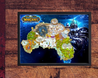 Texas World of Warcraft Style Map - Etsy