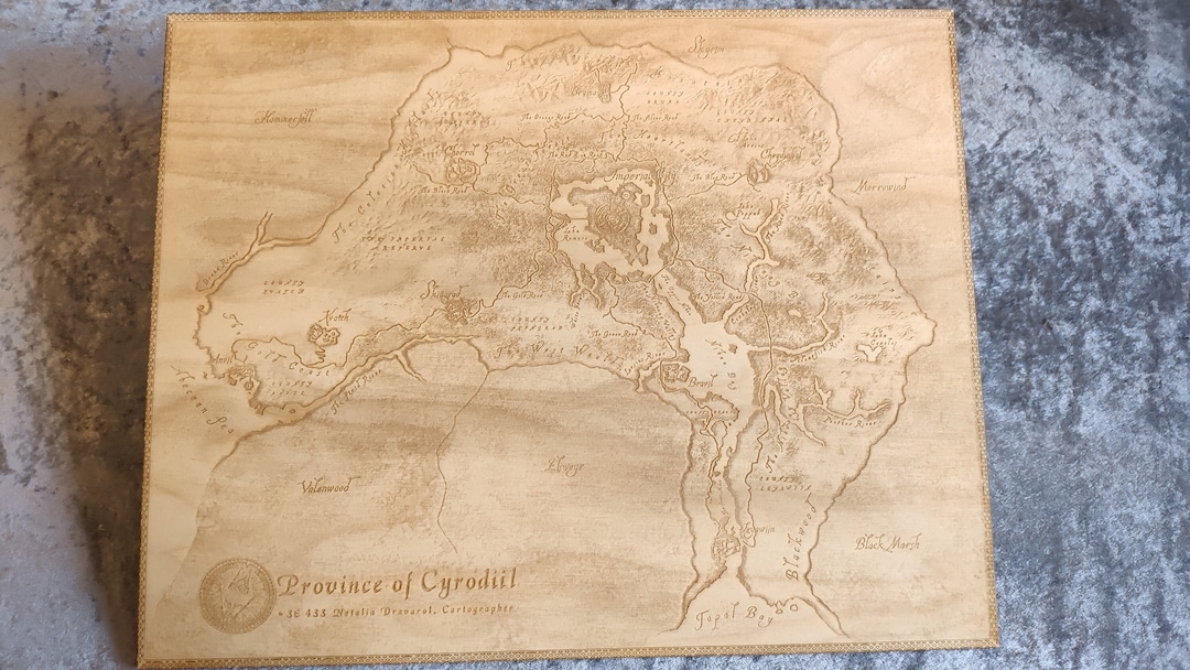 Laser Engraved Map of Cyrodiil – the Elder Scrolls IV: Oblivion ...