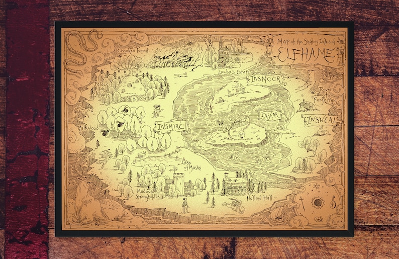 Shifting Isles of Elfhame Map – Inspired by the Cruel Prince & the ...