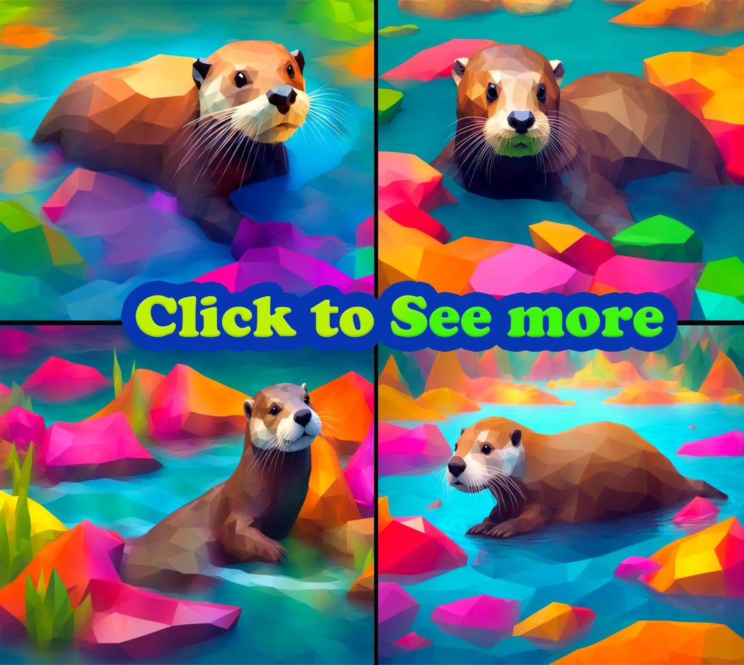 Otter Poster Made in Low-poly Style. Low-poly Animal Poster - Etsy