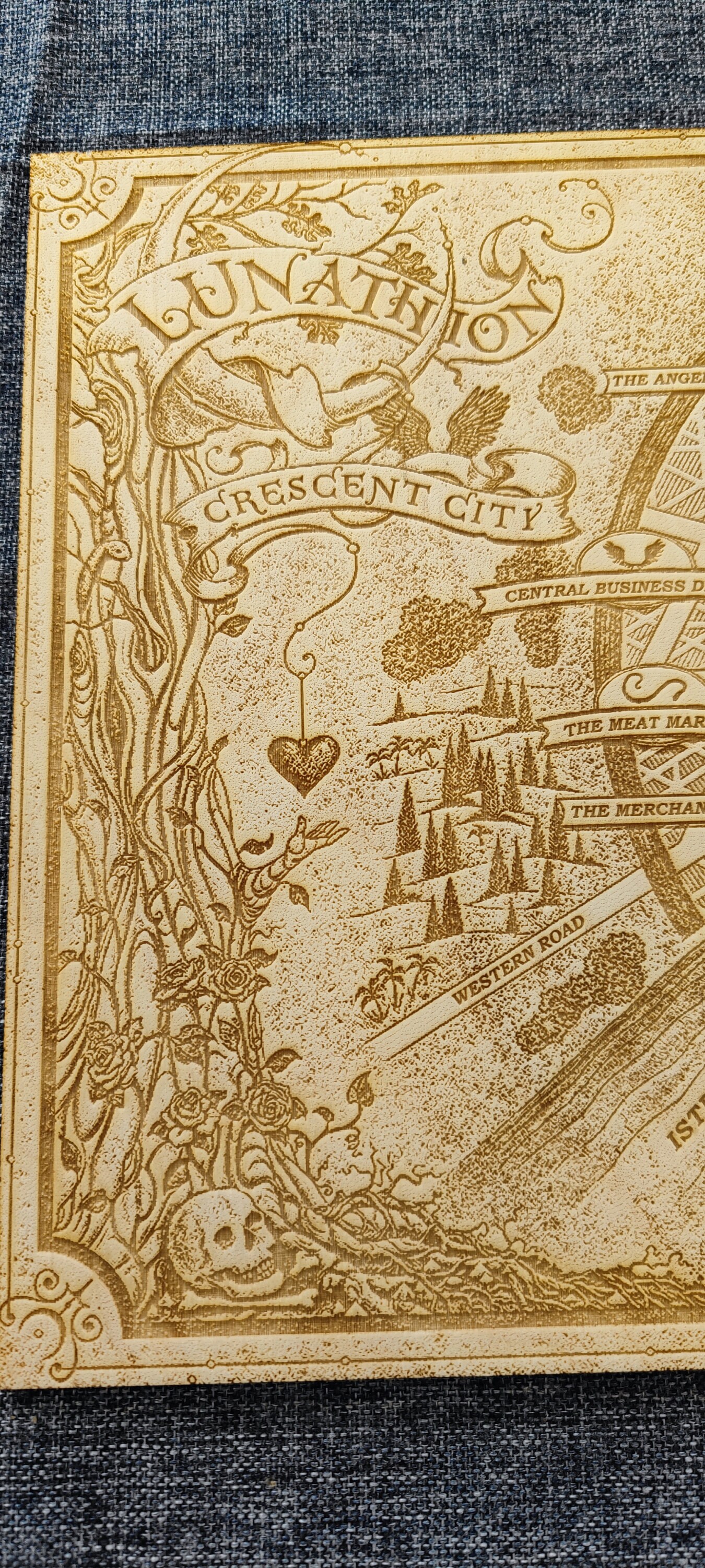 Lunathion City Laser Engraved Map From the Crescent City Series Written ...