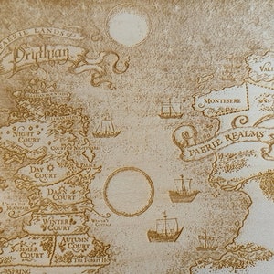 ACOTAR World Laser Engraved Map From the Court of Thorns and Roses ...