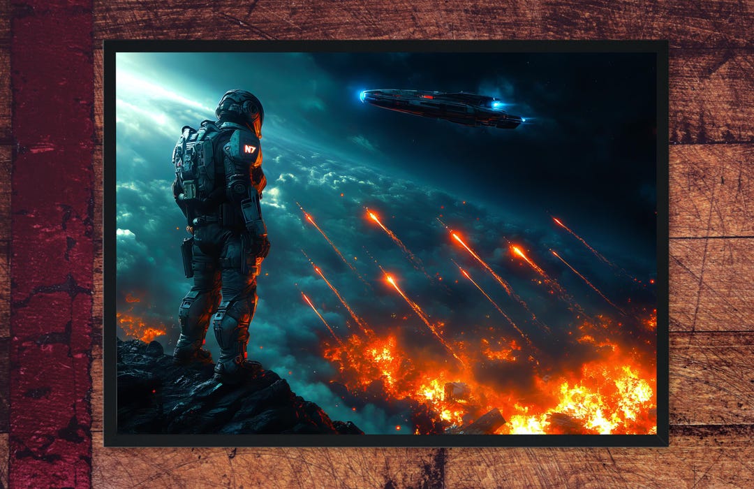 Mass Effect Inspired N7 Hero Poster V9| Sci-fi Wall Art | Gaming Decor ...