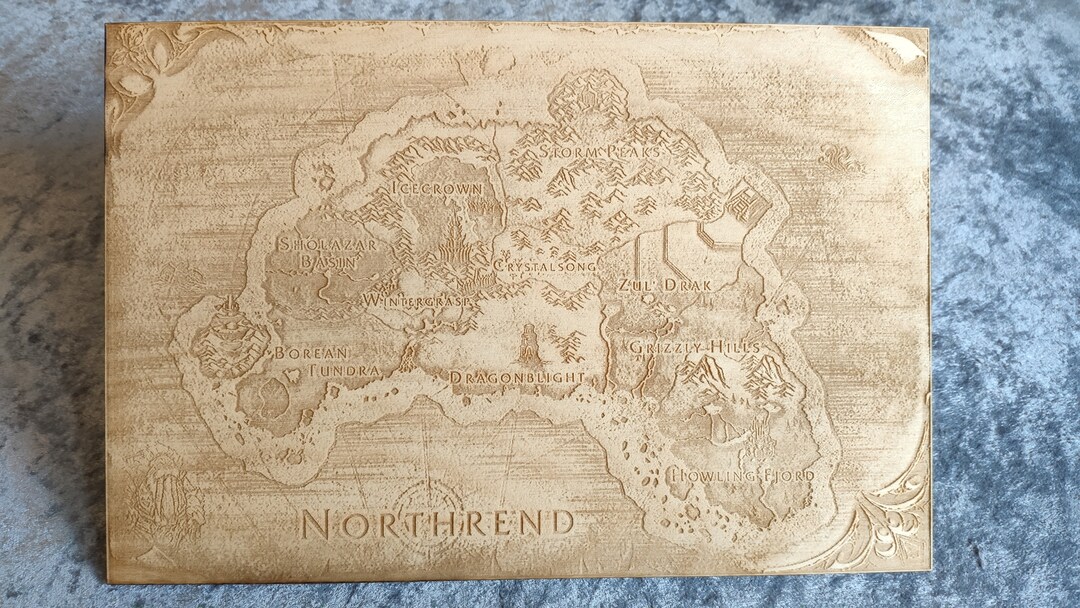 Northrend Laser Engraved Map From World of Warcraft - Etsy