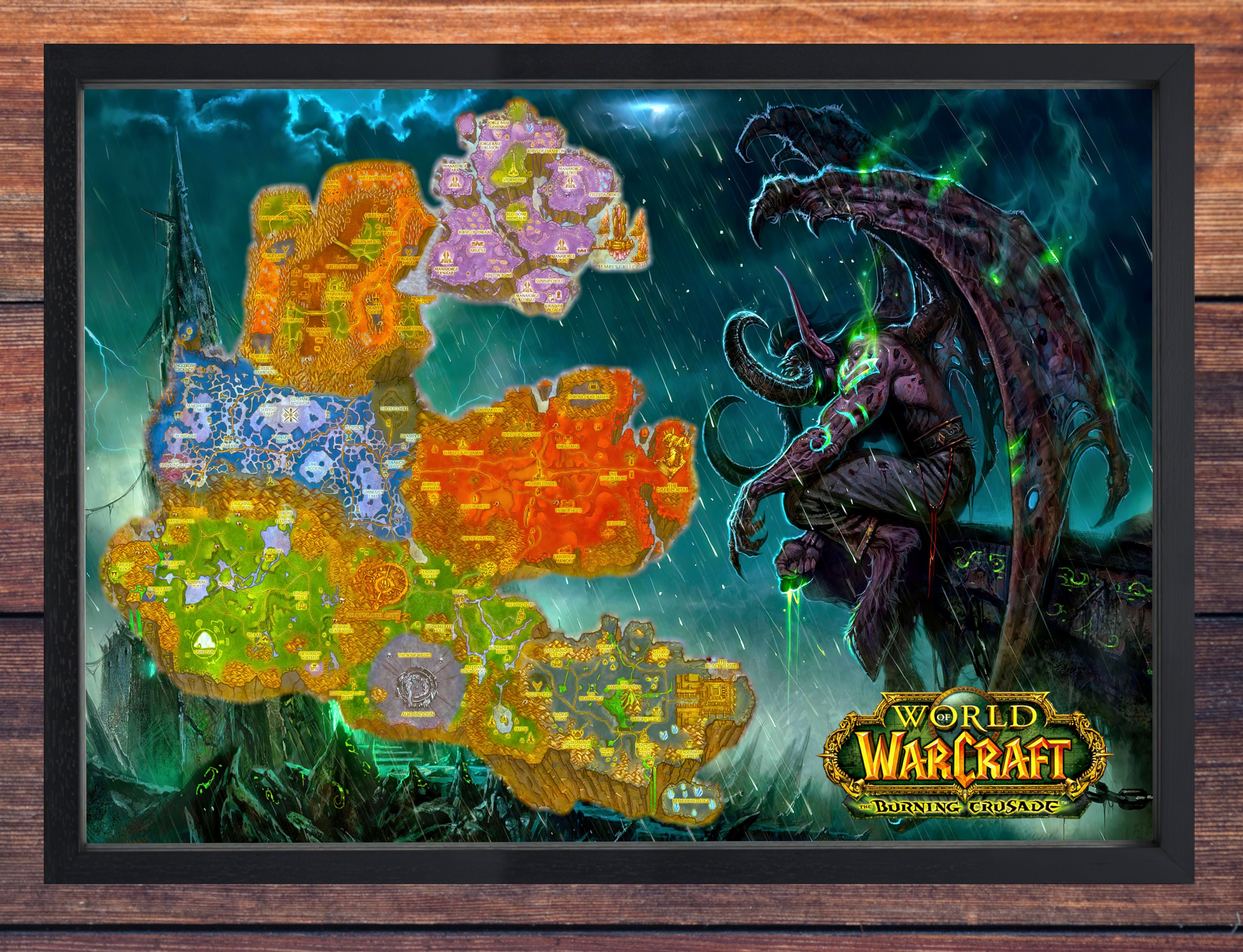 Outlands Map From the Burning Crusade Expansion of World of Warcraft ...