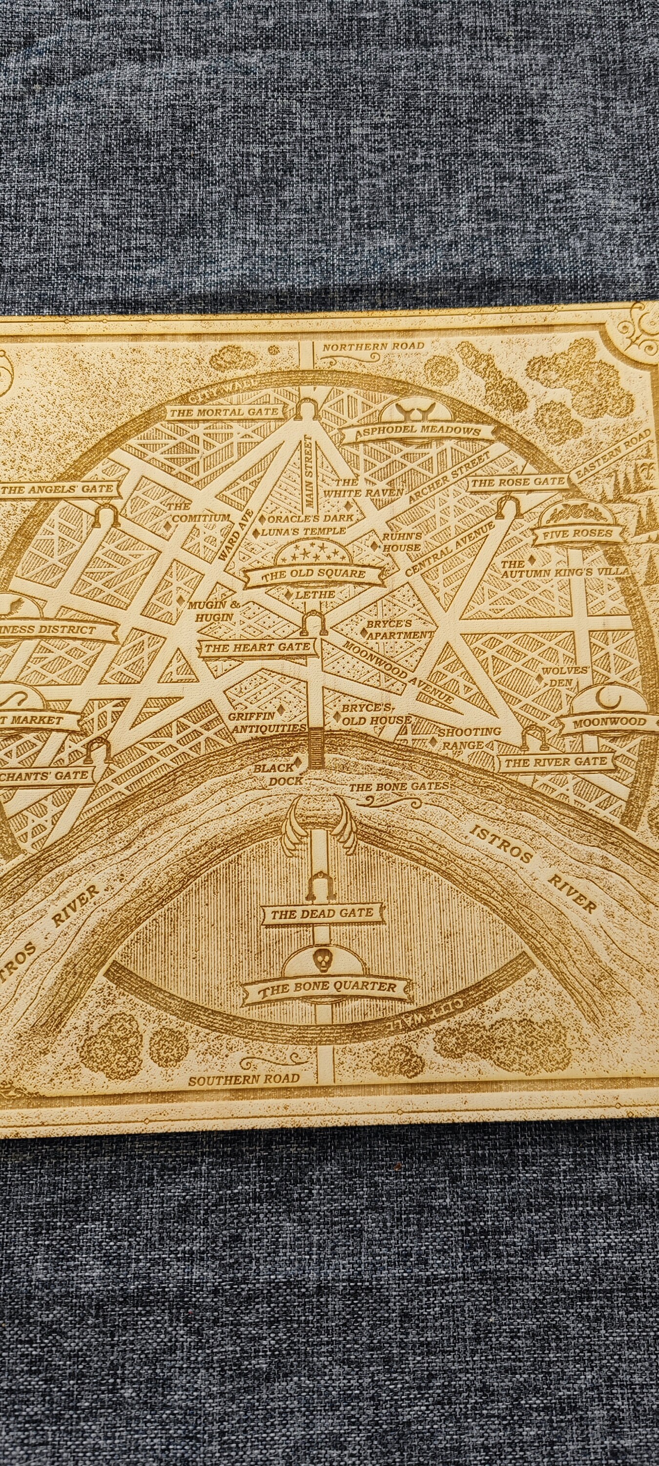 Lunathion City Laser Engraved Map From the Crescent City Series Written ...