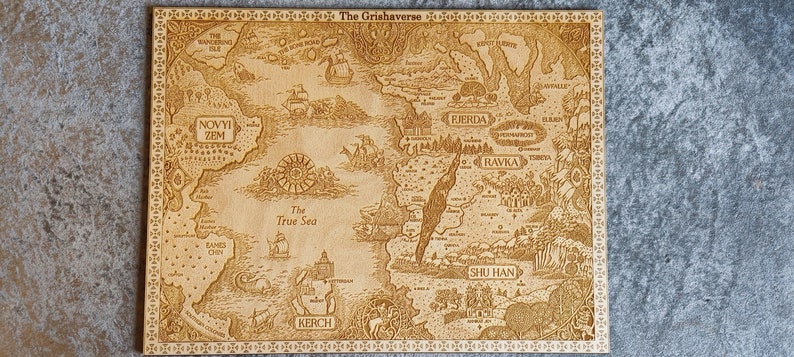 Grishaverse World Laser Engraved Map From Fantasy Written by Leigh ...
