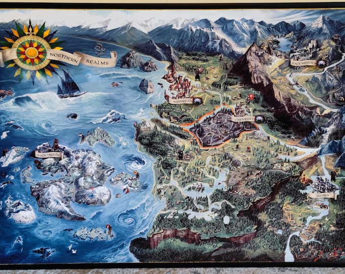 The Witcher Temeria Color Map Scroll, the Northern Kingdoms Map ...