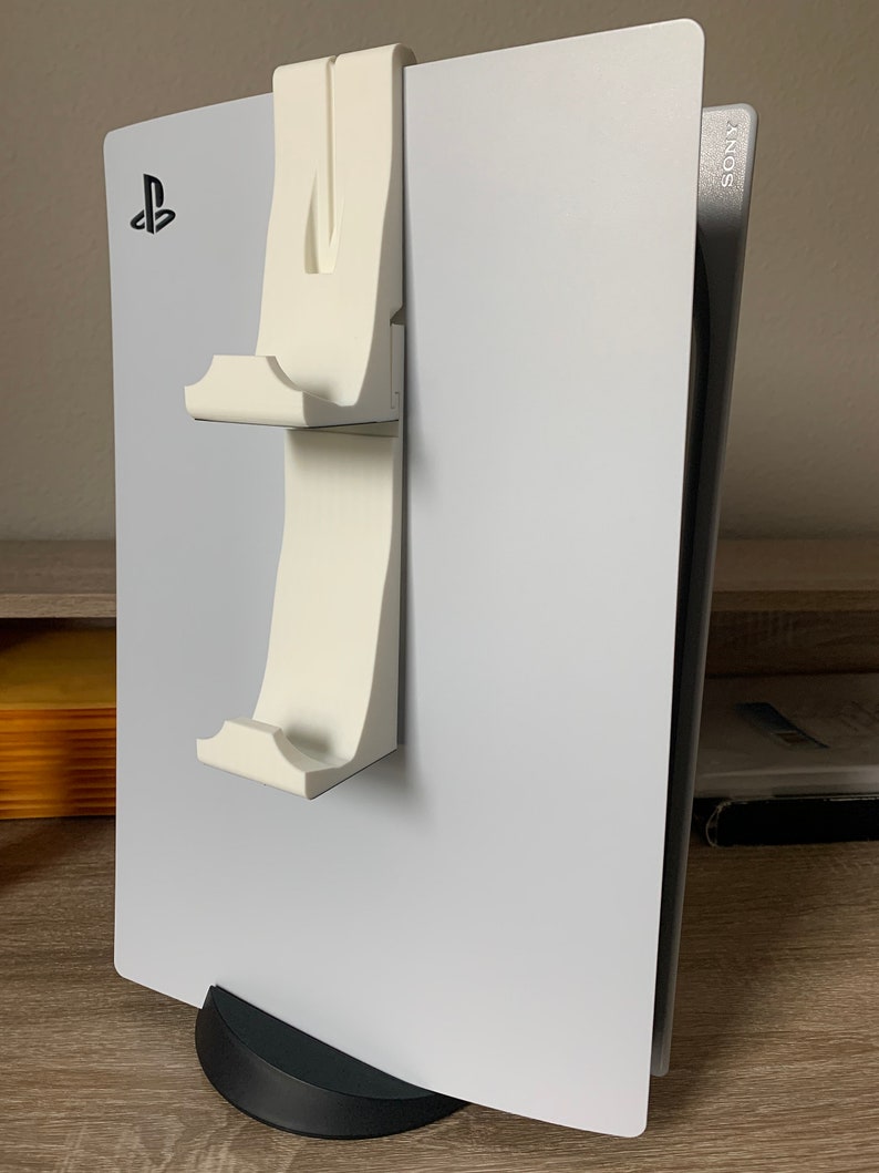 PS5 Mounted Controller Holder W/ Charging Wire Guide | Two Controllers ...