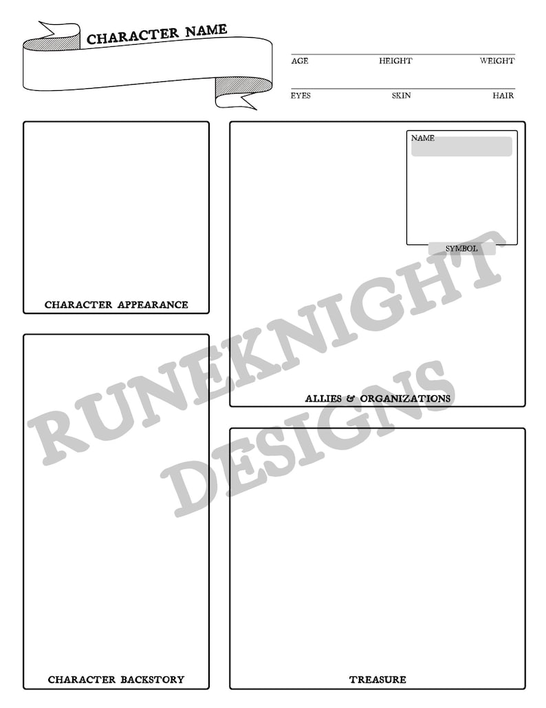 Printable Dnd 5e Character Sheet - Etsy