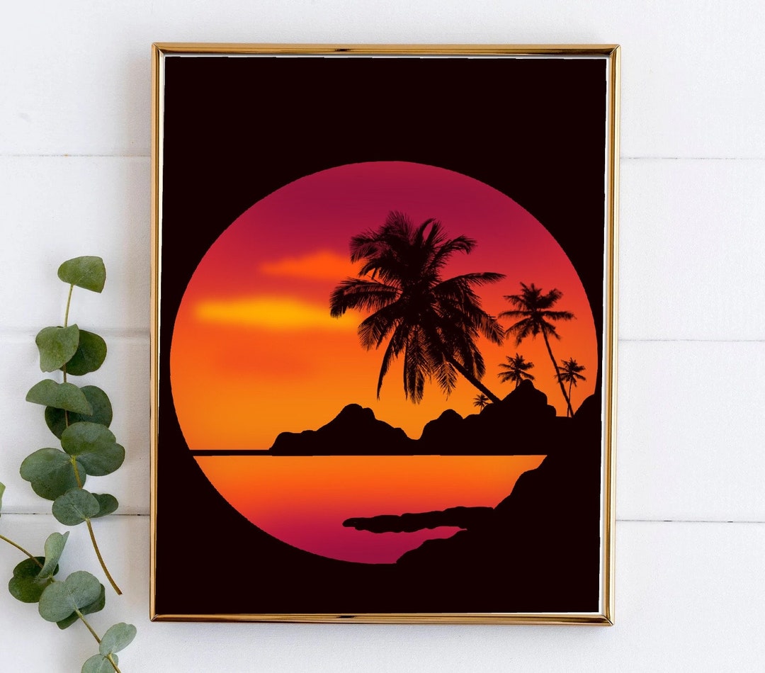 Beach Sunset, Print, Sunset Poster, Beach Poster, Sunset Print ...