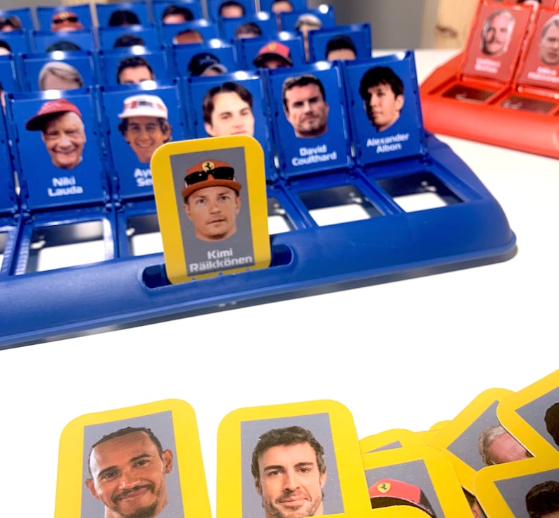 Digital Formula 1 Guess Who Card / Board Games / Personalized / Idea ...