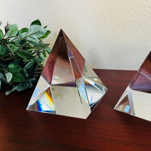 Clear Crystal Pyramid Paperweight, Gift, Blank or Pesonalization ...