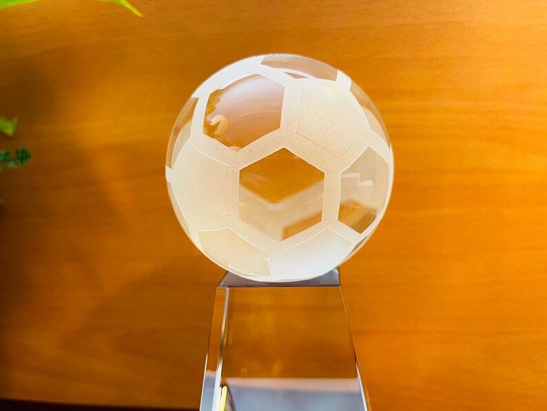 Crystal Soccer Ball Gift Award Trophy. Free Engraving 3 - Etsy
