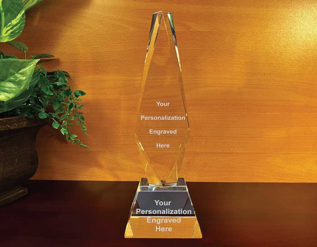 Crystal Diamond Award, Free Engraving, Ideal Personal Gift, Corporate ...
